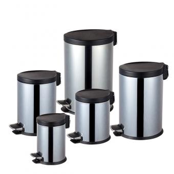 Stainless Steel Round Shaped Dustbin All Size Step Bin Indoor Kitchen ...